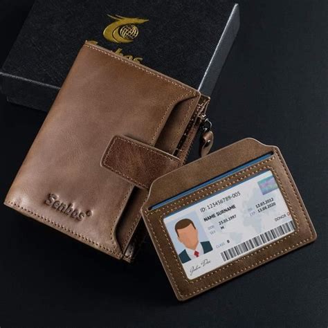 Senbos Portefeuille Homme Cuir Veritable RFID Marron Clair Portefeuille