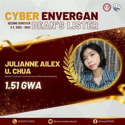 Mseuf Congratulations To Our Cyber Envergan Deans List For The 2nd