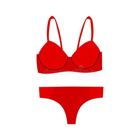 Ropa Interior Femenina Colorida Y Elegante De Color Rojo Ilustración Del Vector Ilustración