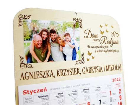 Foto Kalendarz 2023 Rodzinny Grawerem Imion Cytat 11399501581 Allegro Pl