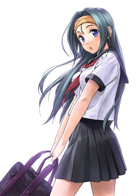 Safebooru 1girl Bag Black Hair Blue Eyes Blush Female Headband