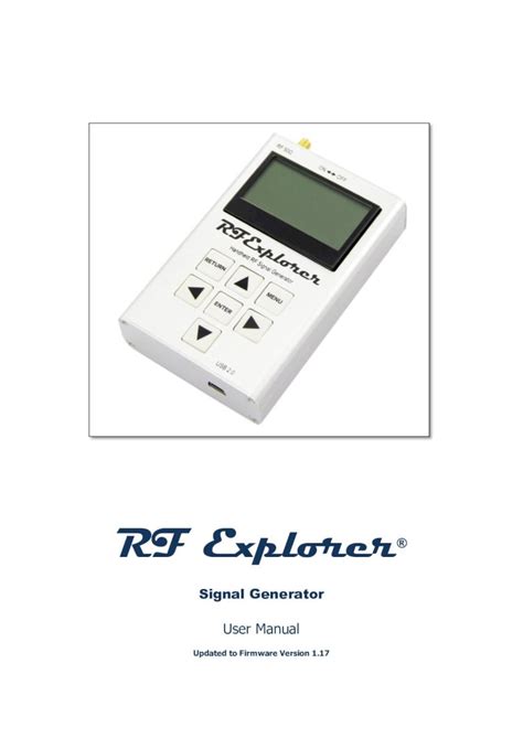 Pdf Rf Explorer Signal Generator User Manual Firmware V1 15 Dokumen Tips