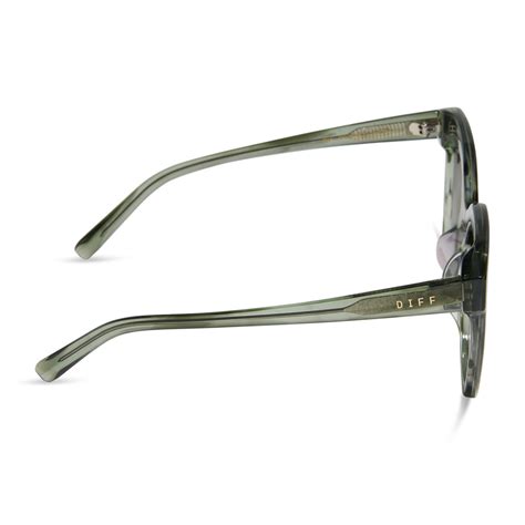 Gia Square Sunglasses Cool Matcha And Cool Matcha Mirror Diff Eyewear