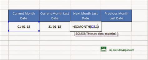 Raj Excel Find Last Date Of The Month In Excel Using Eomonth Function