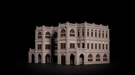 3d Classic European Kitbash 03 Modular Building With Interior