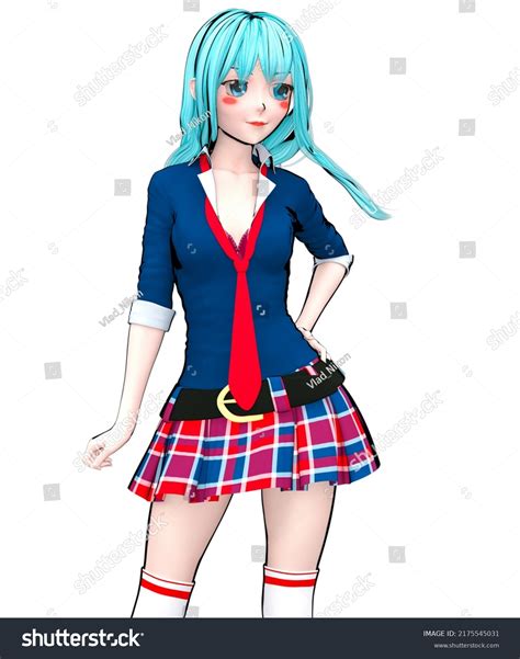 3d Sexy Anime Doll Japanese Schoolgirl Stock Illustration 2175545031