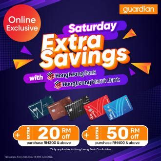 Guardian Online Hong Leong Bank Cards Saturday Extra Savings Promotion