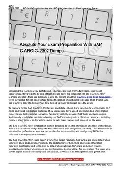 Absolute Your Exam Preparation With SAP C ARCIG 2302 Dumps TPT