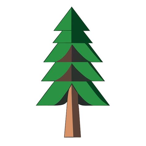 Premium Vector Flat Design Of An Isolated Pine Tree In 2d Vector Art