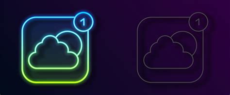 빛나는 네온 라인 날씨 예보 응용 프로그램 아이콘 검은 배경에 격리 벡터 Gui 위젯에 대한 스톡 벡터 아트 및 기타 이미지 Gui 위젯 계절 기상학 Istock