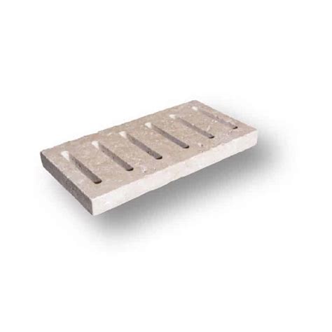 6x12 Ivory Tumbled Travertine Drain Pool Coping 6x12 Classic Light