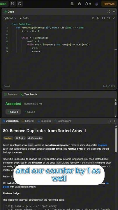 Leetcode 80 Remove Duplicates From Sorted Array Ii Education Python