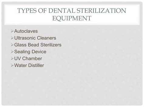 Dental Sterilization Equipment Pptx