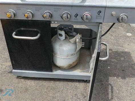 Nexgrill Deluxe Dual Energy 6 Burner Grill On Casters Propane Roller