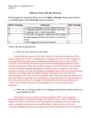 Assignment 3A Docx Birth Of Word Language Activity EDH510 Birth Of