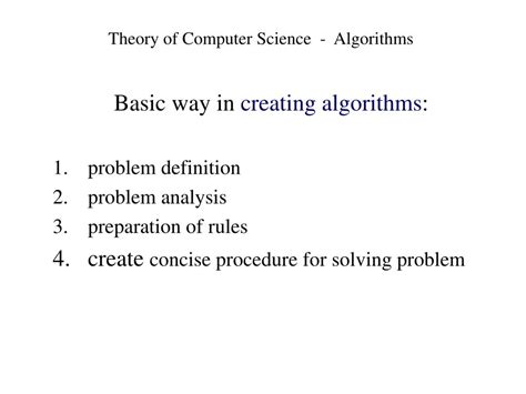 Ppt Theory Of Computer Science Algorithms Powerpoint Presentation