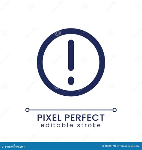 Warning Pixel Perfect Linear Ui Icon Stock Vector Illustration Of Beware Pictogram