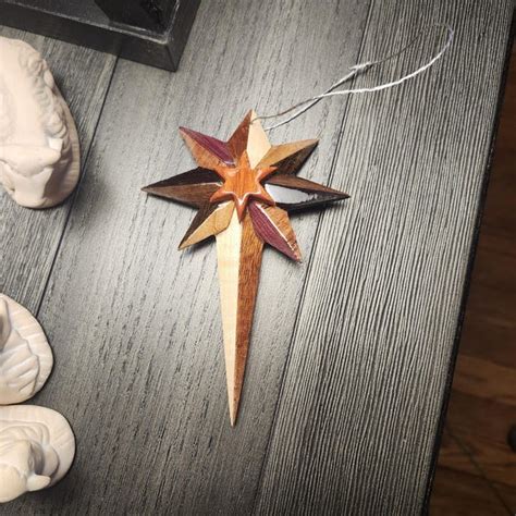 Engraved Wooden Christmas Tree With Glass Globe Ornament Etsy