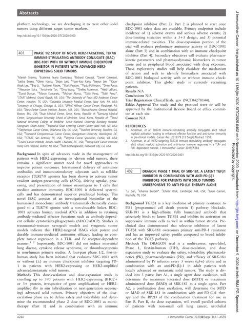 Pdf 402 Dragon Phase 1 Trial Of Srk 181 A Latent Tgfβ1 Inhibitor In