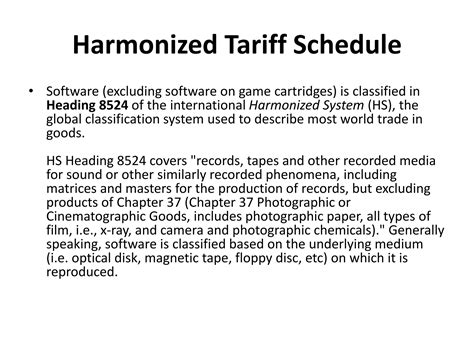 Harmonized Tariff Schedule Hts And Schedule PPTX