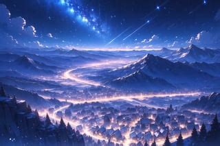 Galaxy Starry Night Cityscape Tensor Art
