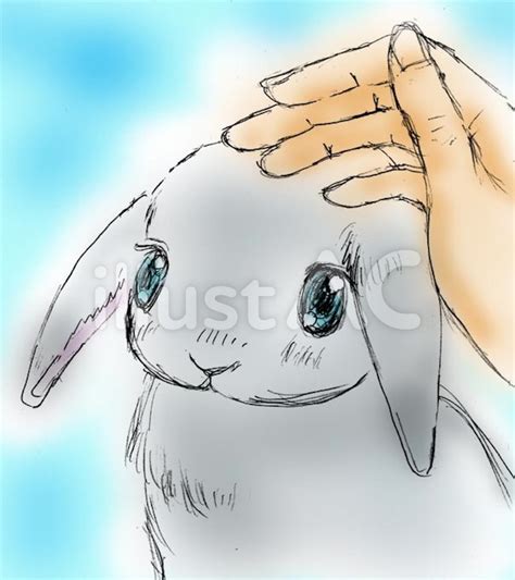 うさぎを撫でるイラスト No 542633／無料イラストなら「イラストac」