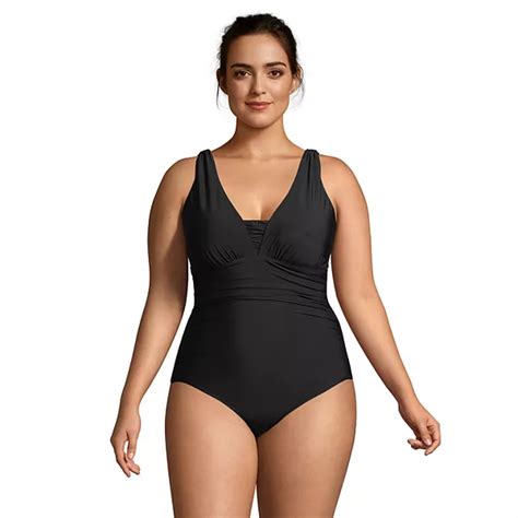 Plus Size Lands End Grecian Slendersuit Tummy Control Dd Cup Chlorine