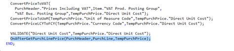 Event Request In Codeunit 7010 Purch Price Calc Mgt In Getpurchlineprice Function · Issue