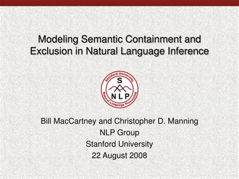Ppt Modeling Semantic Containment And Exclusion In Natural Language