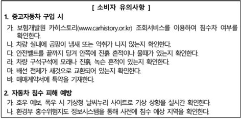침수 중고차 피하려면 기록 조회·특약 기재 필수