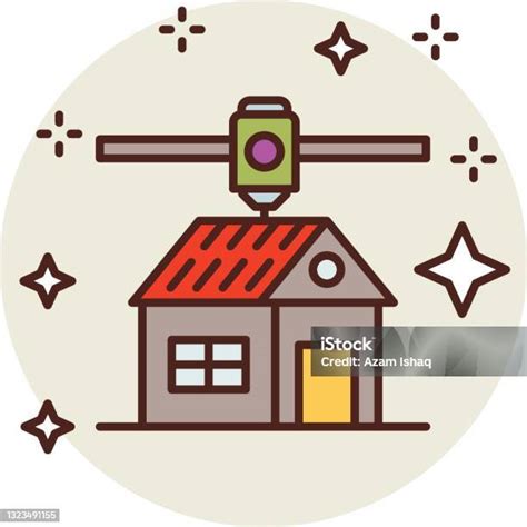 3d 프린터 헤드 디자인 주거용 건물 벡터 컬러 아이콘 디자인 3d 홈 모델링 개념 흰색 배경에 적층 제조 기호 3차원 인쇄에 대한 스톡 벡터 아트 및 기타 이미지 Istock