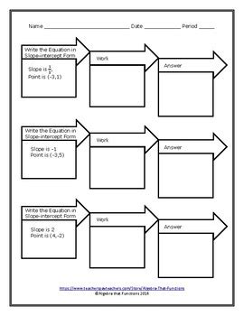 Linear Functions Warm Ups Or Formative Assessments Or Exit Tickets