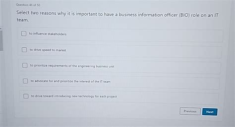 solved question 46 ﻿of 50select two reasons why it is