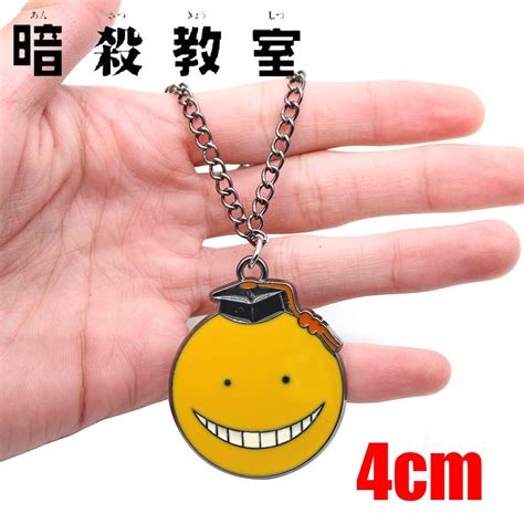 Anime Assassination Classroom Korosensei Metal Necklace With Leather Rope Otaku T Animeware