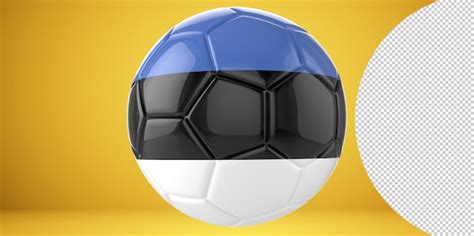Premium PSD 3d Realistic Soccer Ball With The Flag Of Estonia On It