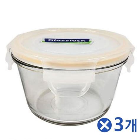 내열강화유리 글라스락 원형 410mlx3개 김치용기 밥팩 홈플러스 택배배송