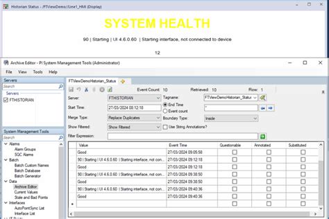 factory talk view se factory talk historian status ftld plc hmi
