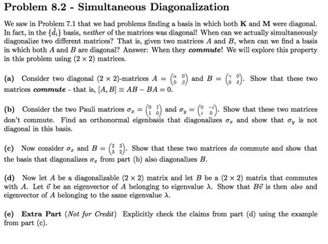 solved problem 8 2 simultaneous diagonalization we saw in