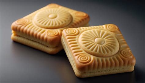 Premium Ai Image Rectangular Butter Biscuits