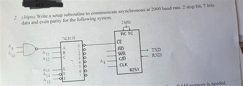 Solved 2 30pts Write A Setup Subroutine To Communicate Chegg