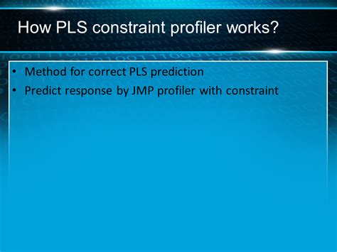 A Constrained Prediction Profiler For Partial Least Squares Regression