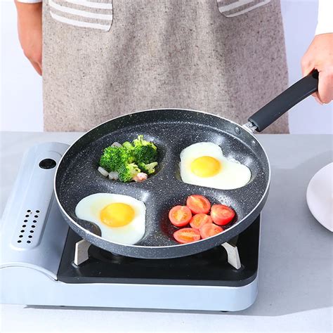 Hole Omelette Pot Eggs Ham Pancake Maker Frying Non Stick Pan Bakelite Handle Aluminum Alloy