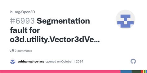 Segmentation Fault For O3dutilityvector3dvector Constructor · Issue