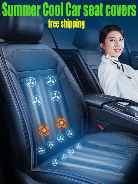 선풍기 장착 시원한 마사지 쿠션 시원한 통풍 쿠션 자동차 시트 냉각 조끼 자동차 액세서리 무료 배송 Aliexpress