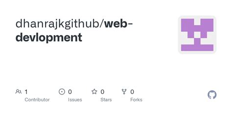 GitHub Dhanrajkgithub Web Devlopment