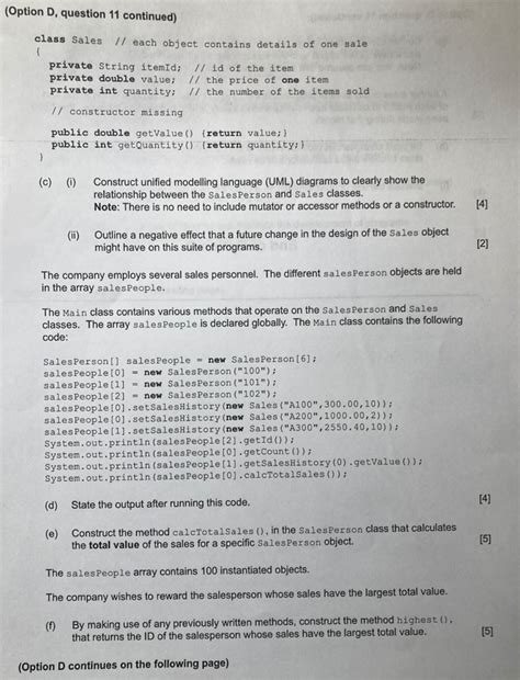 Solved Option D Object Oriented Programming A Large Chegg