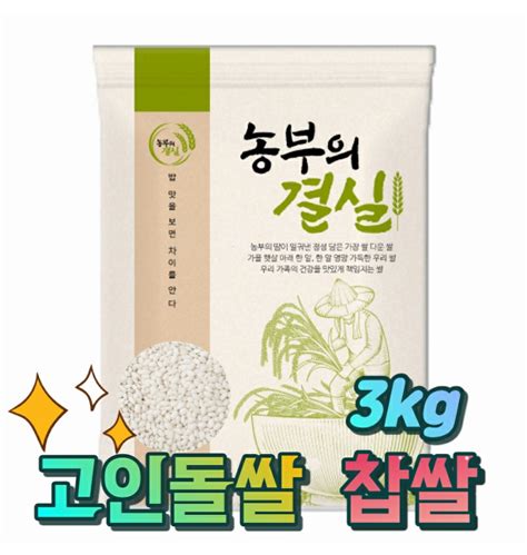 고인돌 쌀3kg 국내산 찹쌀 23년 햅쌀 티몬