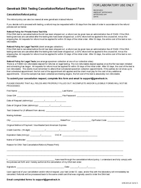 Fillable Online Fillable Online Refund Request Form Hemochromatosis