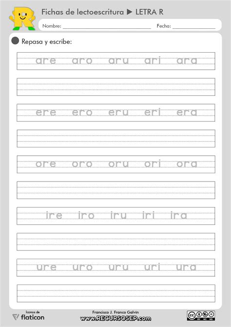 16 Fichas Lectoescritura Montessori Recursosep Letra R Suave Imprenta