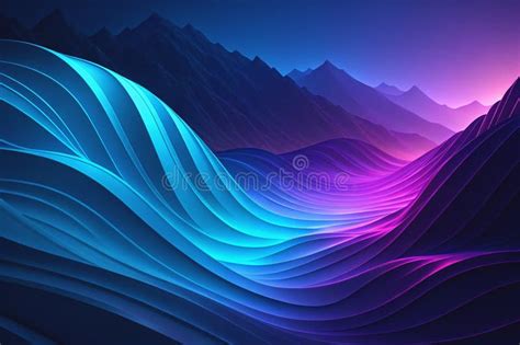 3d Background With Flowing Abstract Shapes Vibrant Gradients Of Blue And Purple Soft Lighting